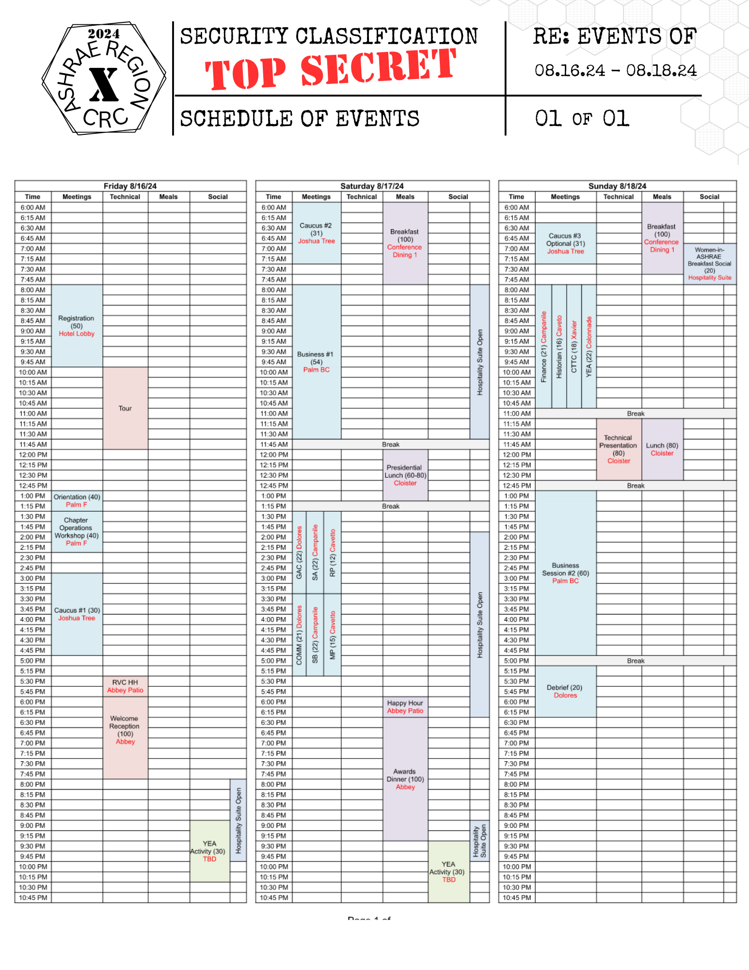 CRC Block Schedule – ASHRAE Central Arizona Chapter